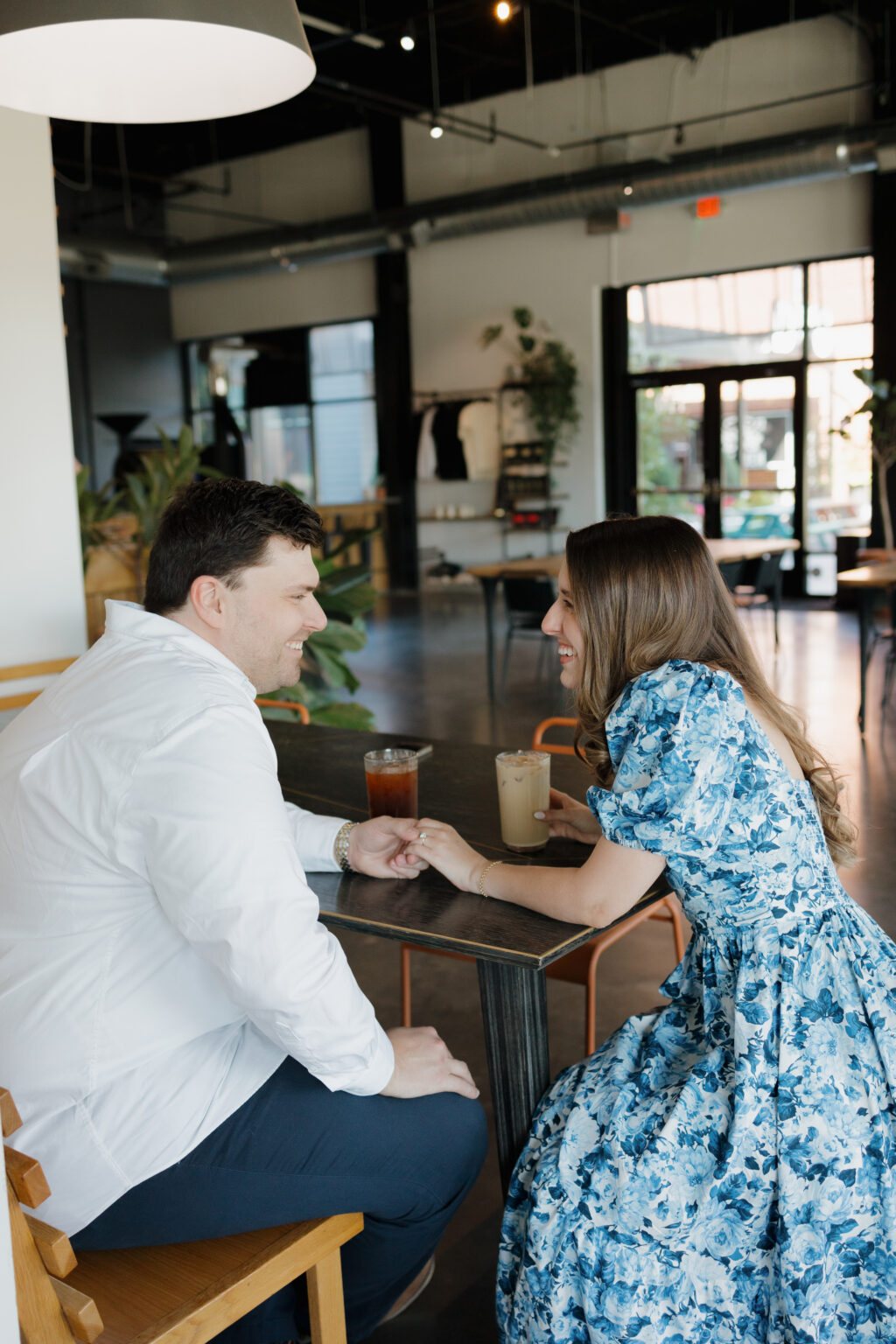 Coffee Shop Date – Engagement Photos | katiemichaphotography.com