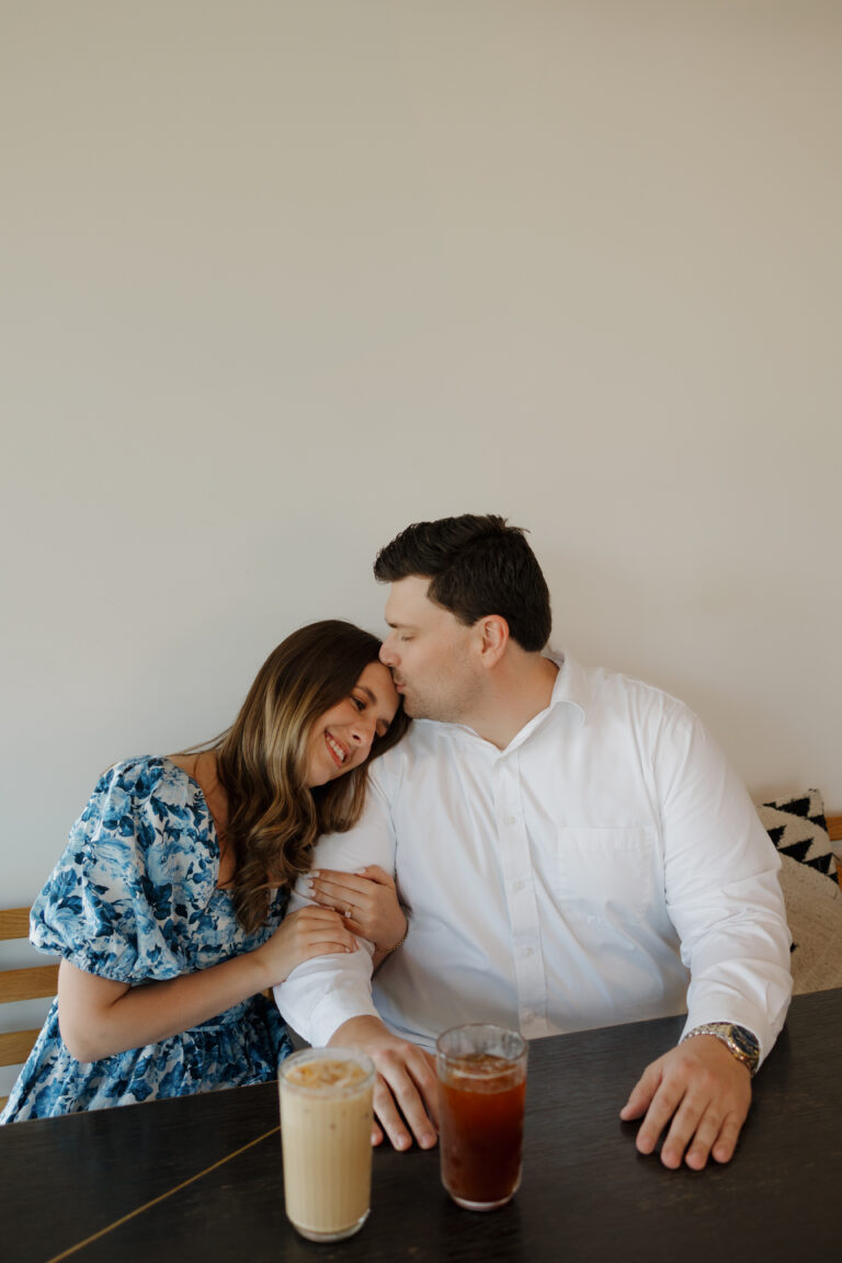 Coffee Shop Date – Engagement Photos | katiemichaphotography.com